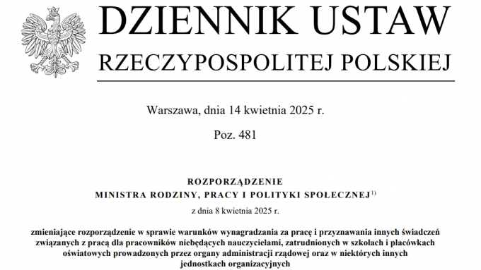 Są nowe stawki wynagradzania pracowników szkół niebędących nauczycielami (dokument) | Serwis ...
